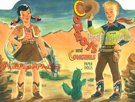 Vintage Paper Dolls Cowboys and Cowgirls C. 1951 Printable PDF - Etsy