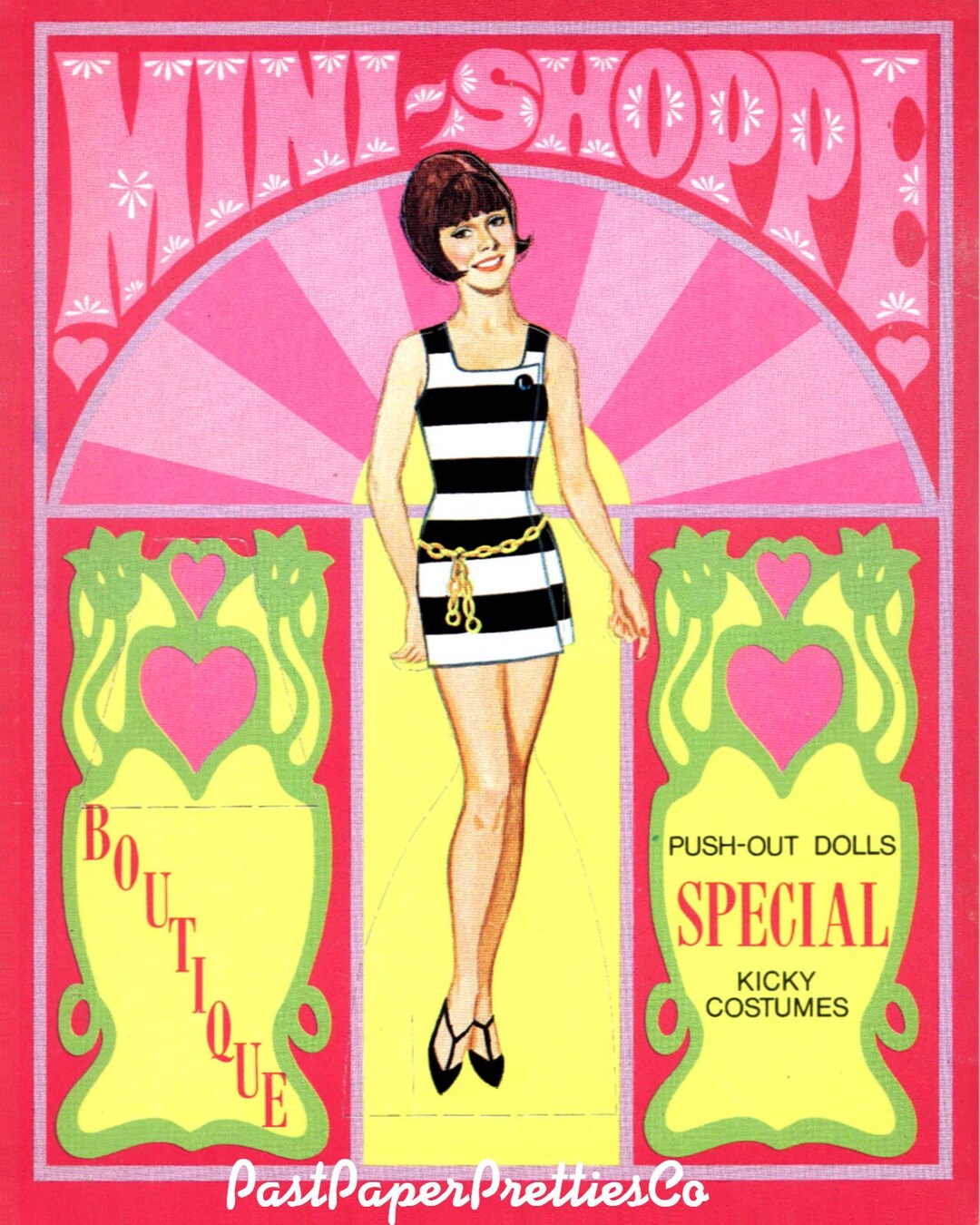 Vintage Boutique Paper Dolls Sixties Fashion Models 1968 PDF Printable ...