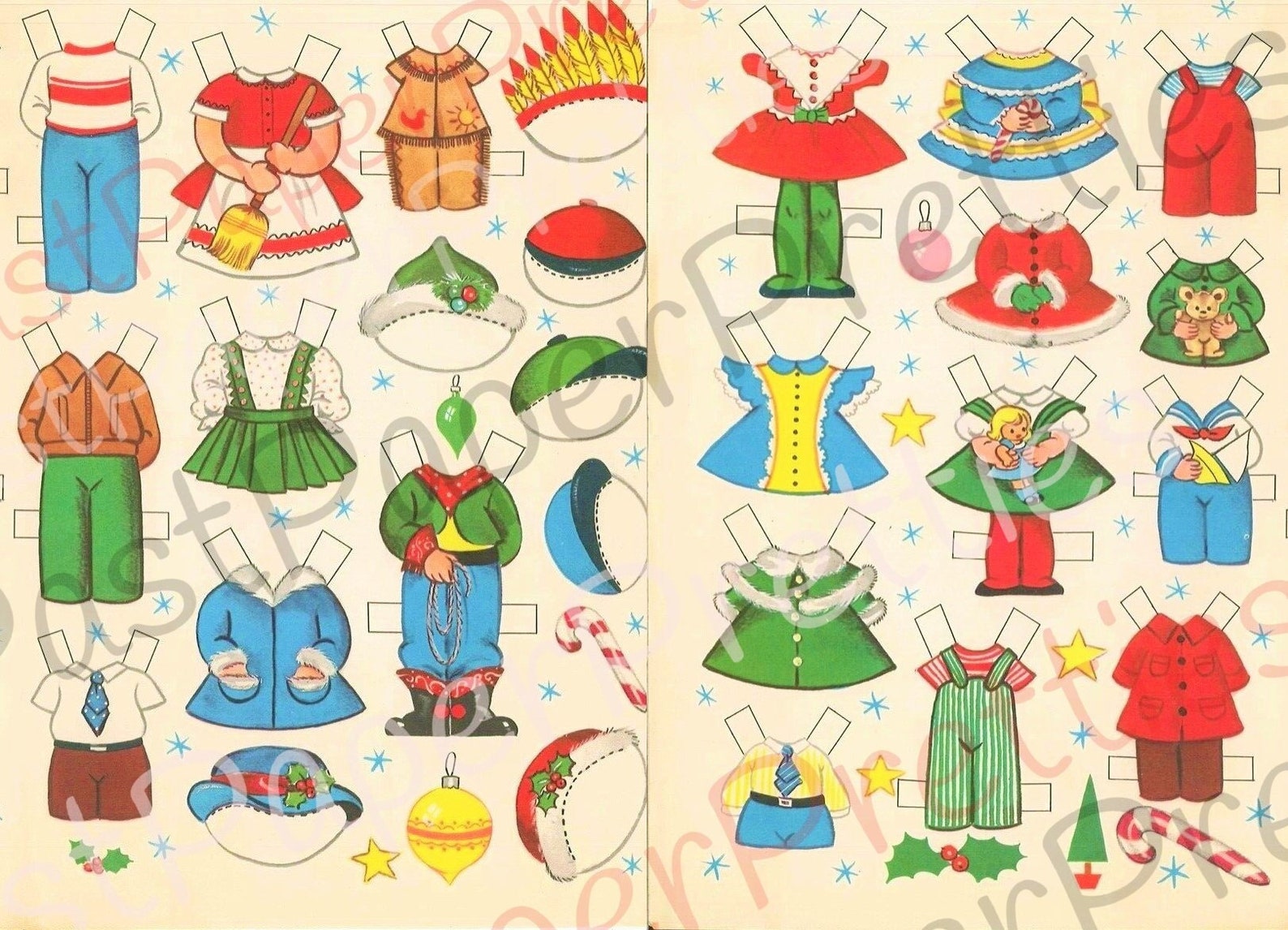 Vintage Printable Paper Dolls Santas Workshop Christmas Paper - Etsy