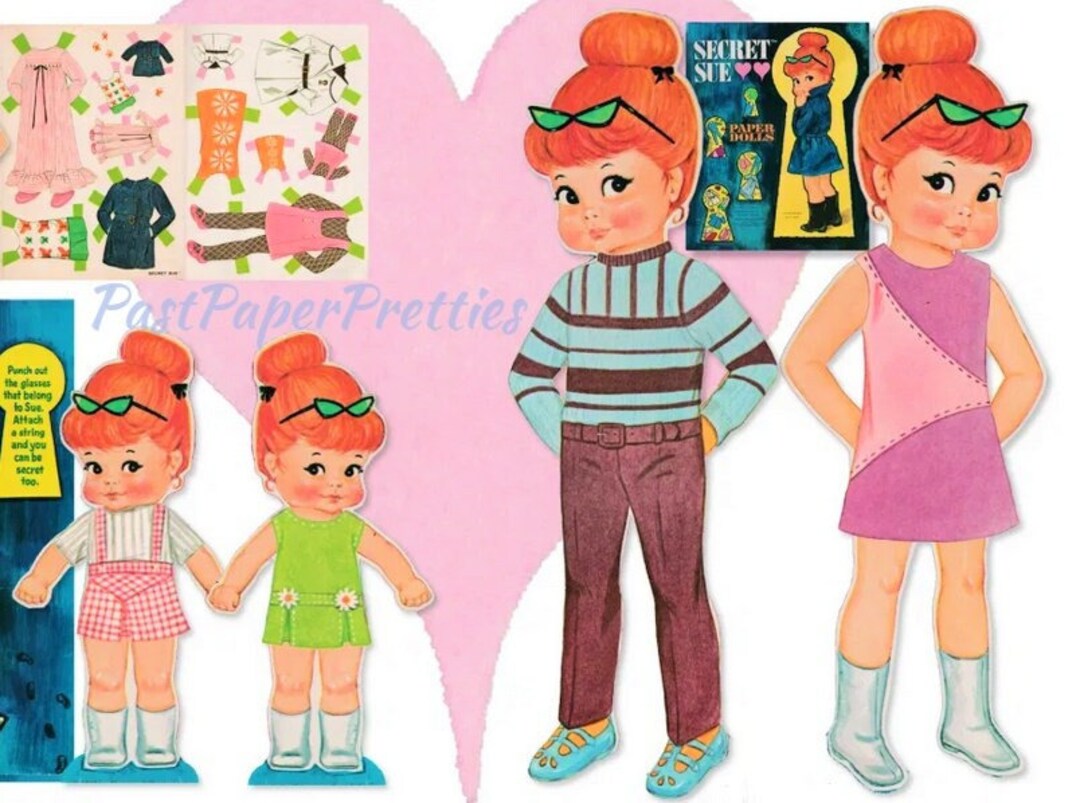Vintage Paper Dolls Secret Sue Toy Doll C. 1967 Printable PDF Instant ...
