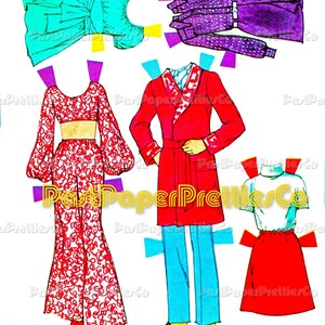 Vintage Bridal Paper Dolls 1971 Printable PDF Instant Digital Download Groovy Hippie Chick ...