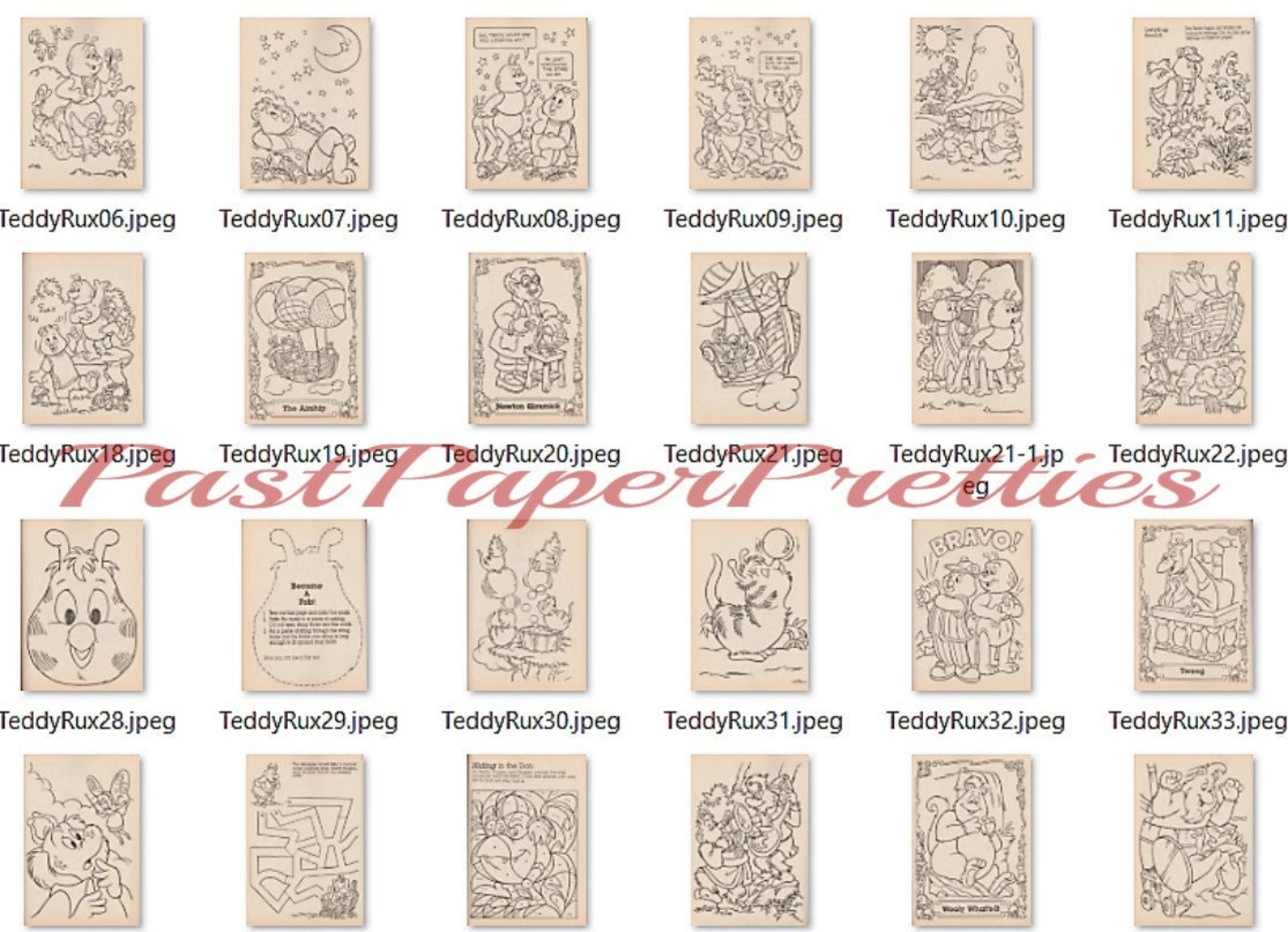 Vintage Printable Coloring Book the World of Teddy Ruxpin PDF - Etsy