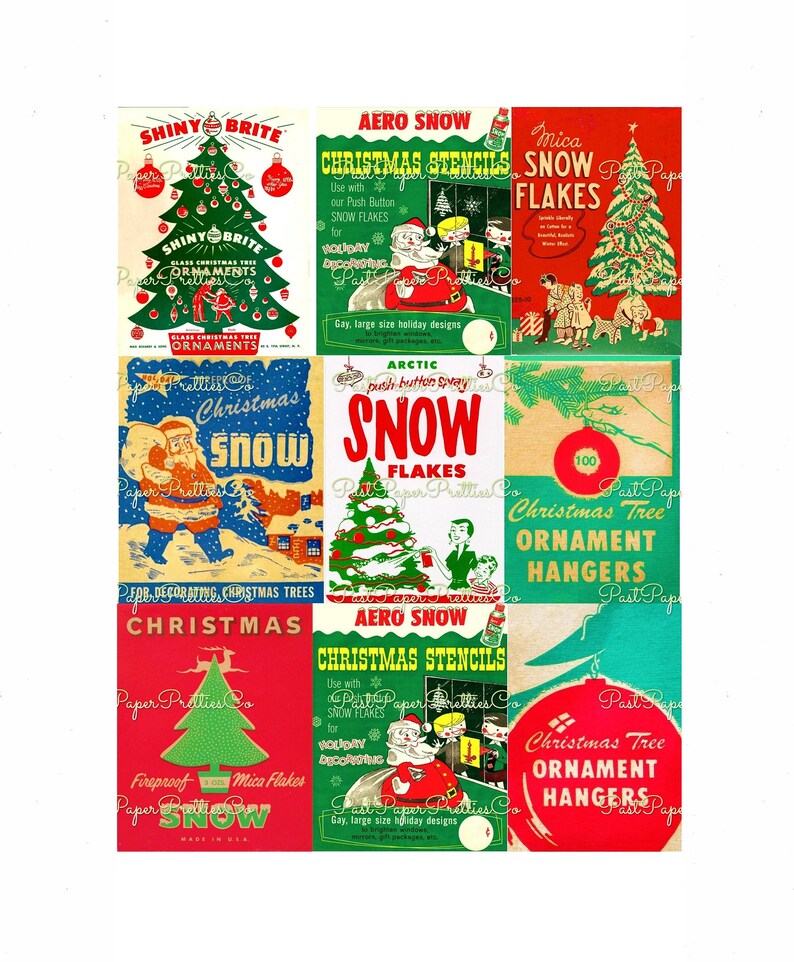 Vintage Printable Christmas Holiday Decor Packaging Box Covers - Etsy