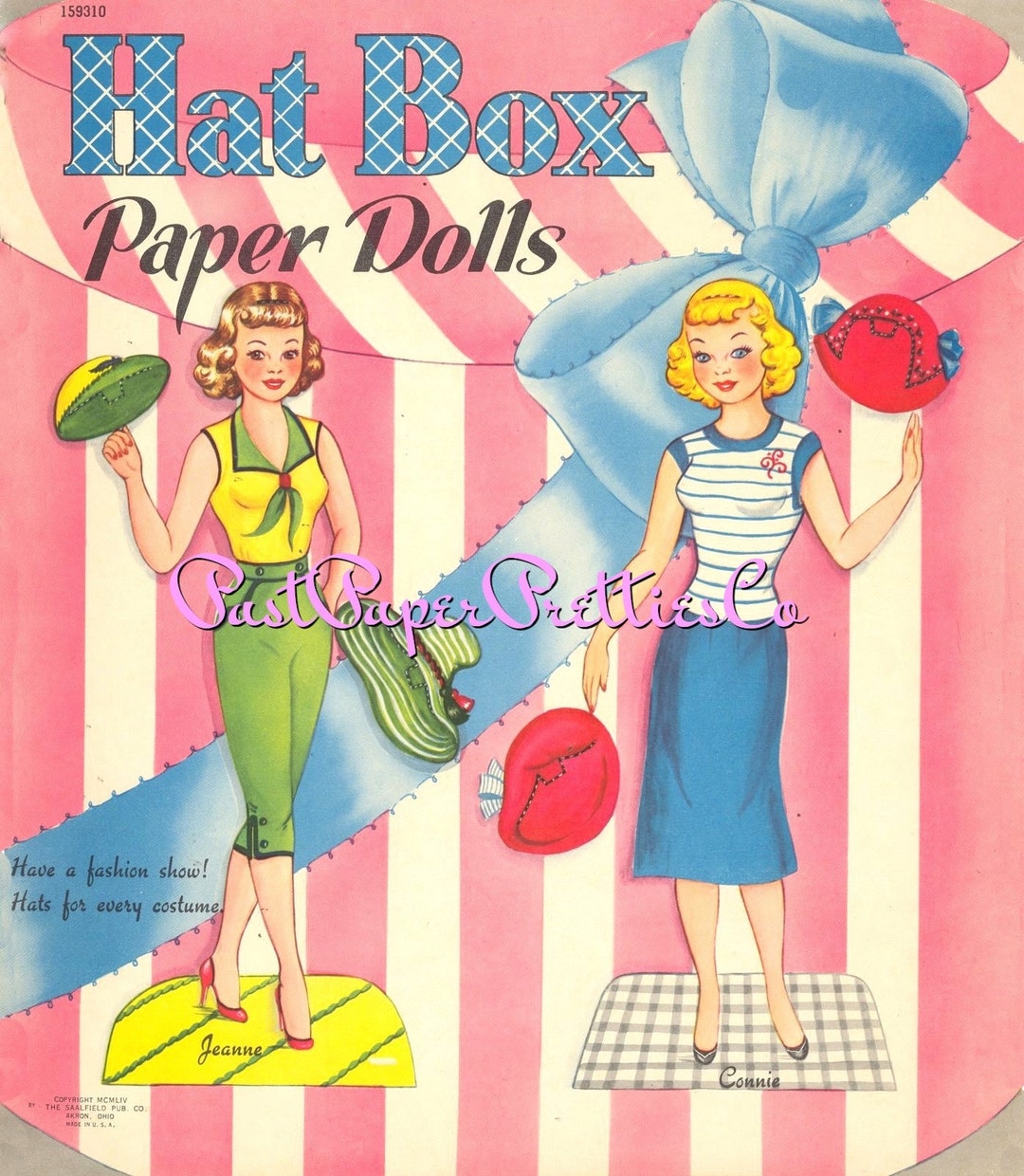 Vintage Hat Box Paper Dolls With Hats for Every Costume 1954 Printable ...