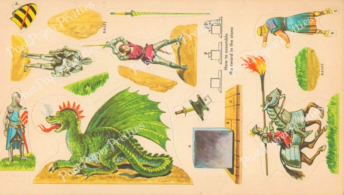 Vintage Paper Dolls Knights in Armour Printable Playset - Etsy