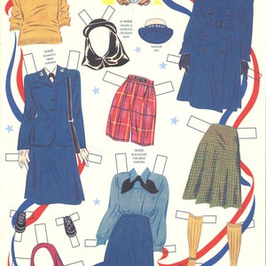Vintage Paper Dolls Wacs and Waves Girls in the War WWII 1943 Printable ...