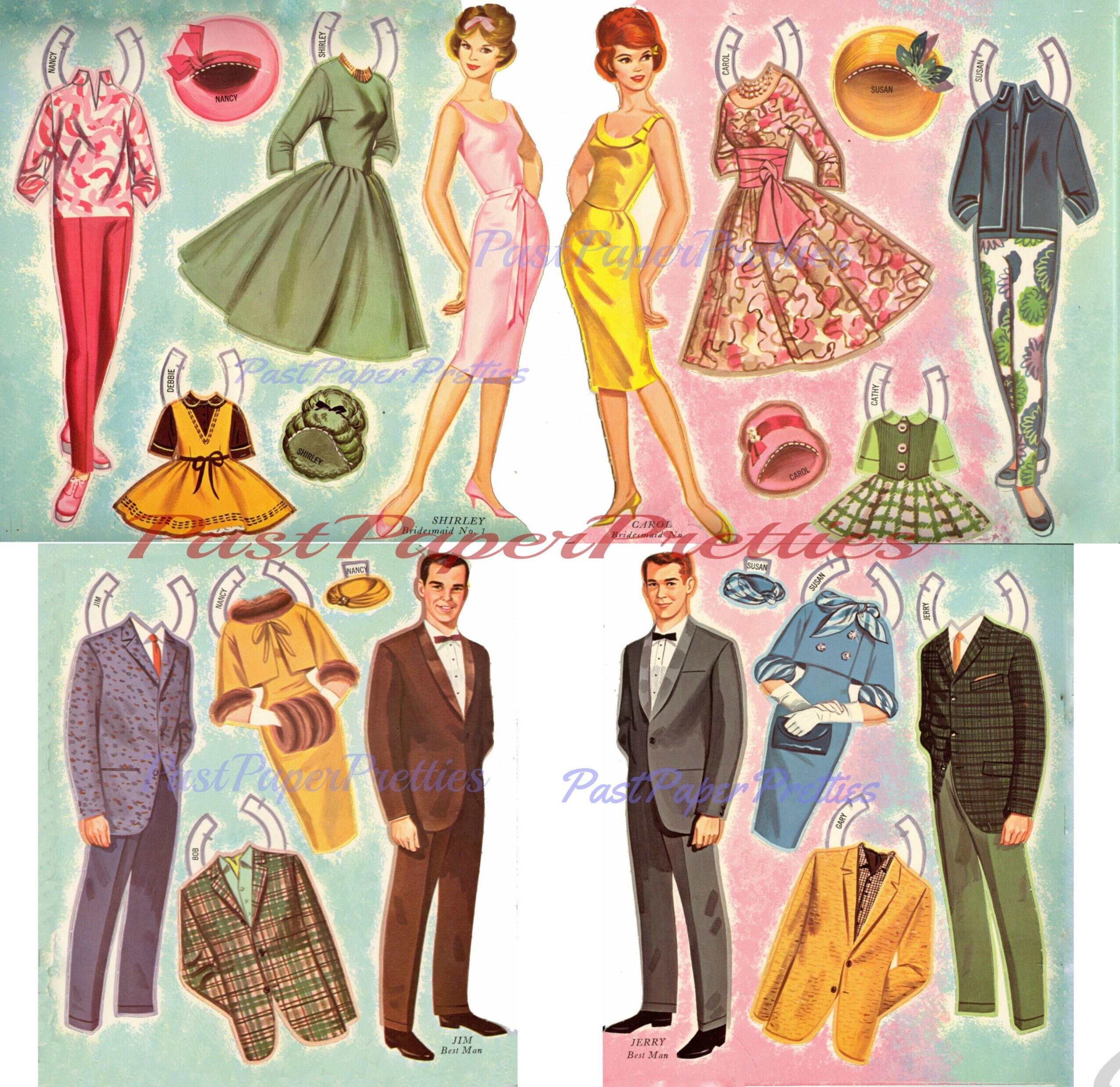 Vintage Paper Dolls Double Wedding C. 1964 Printable Instant - Etsy Canada