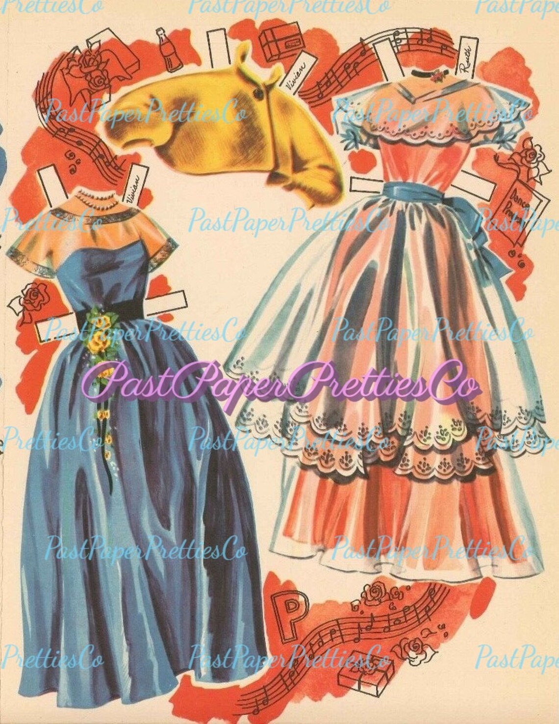 Vintage Paper Dolls the Three Cheers High School Dolls 1957 Printable ...