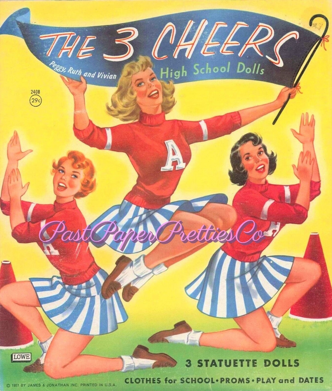 Vintage Paper Dolls the Three Cheers High School Dolls 1957 Printable ...