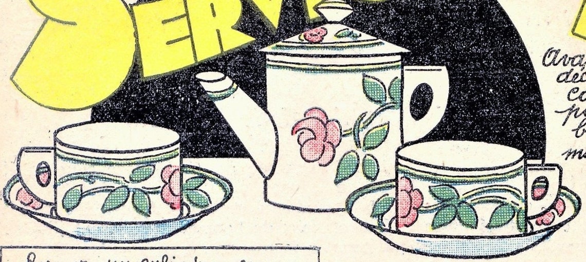 Vintage Printable Paper Tea Service Set Cut Out and Assemble - Etsy