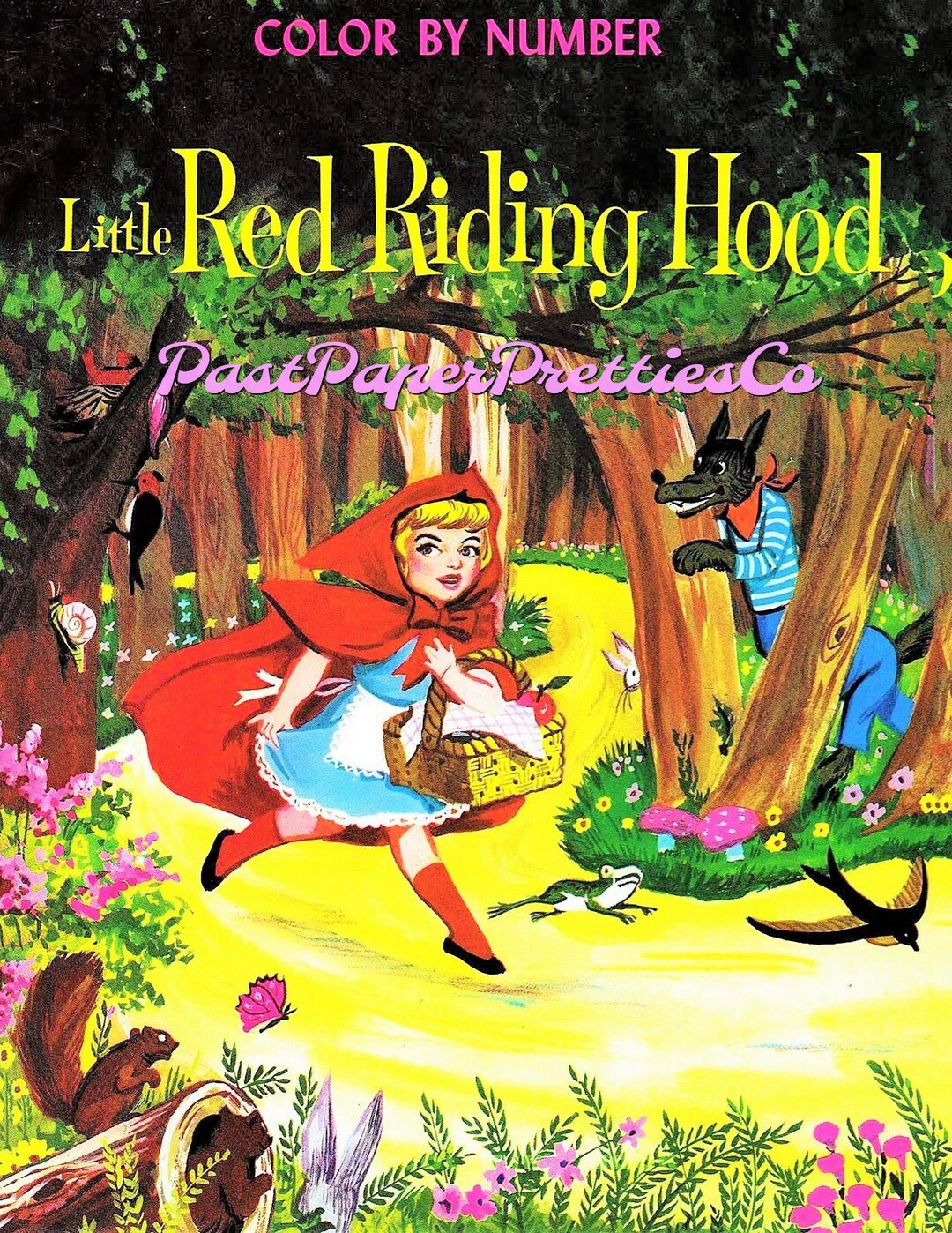 Vintage Printable Classic Little Red Riding Hood Story Coloring Book ...