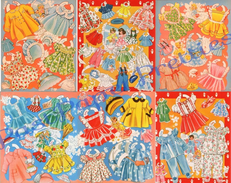 Vintage Blue Bonnet Paper Dolls C. 1942 Cute Little Girls and - Etsy