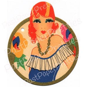 Vintage Printable Pretty Art Deco Ladies Flappers Portrait Gift Tags ...