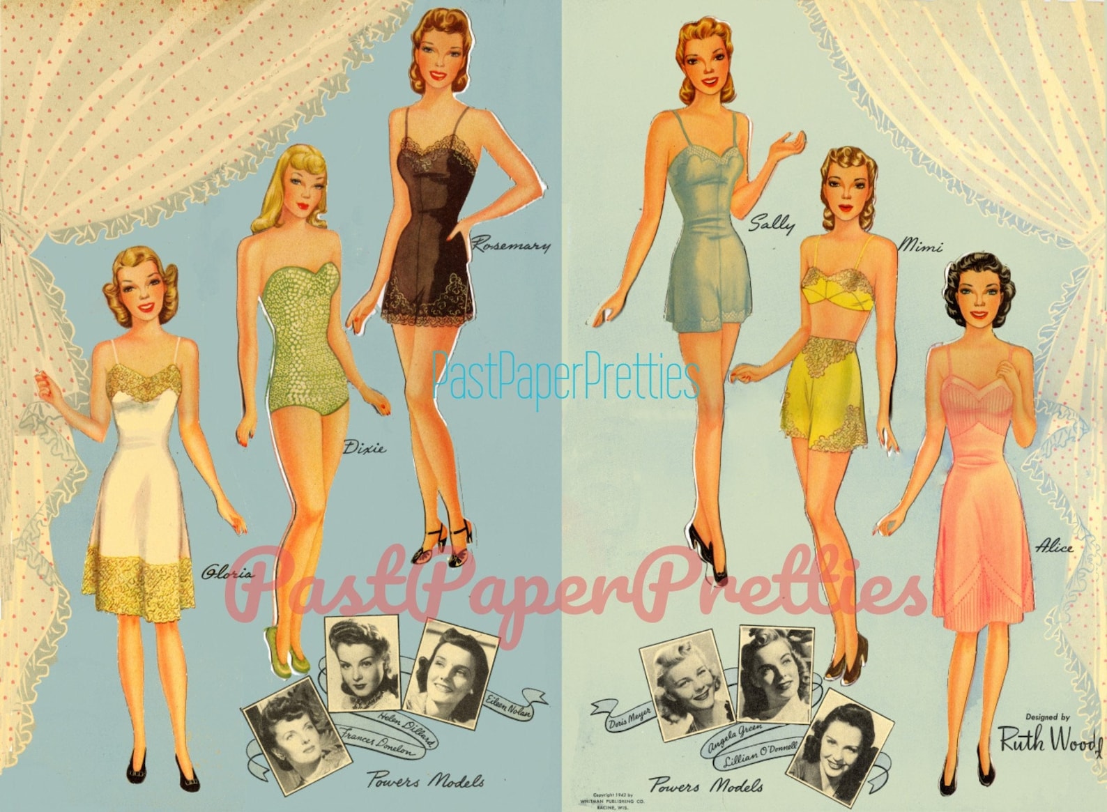 Vintage Paper Dolls John Robert Powers Models Cut-out Dolls C. - Etsy