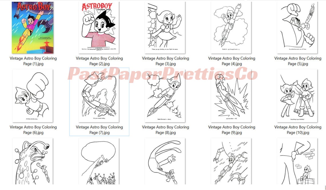 Vintage Printable Astro Boy Coloring Book 1966 Sci Fi Adventures Space ...