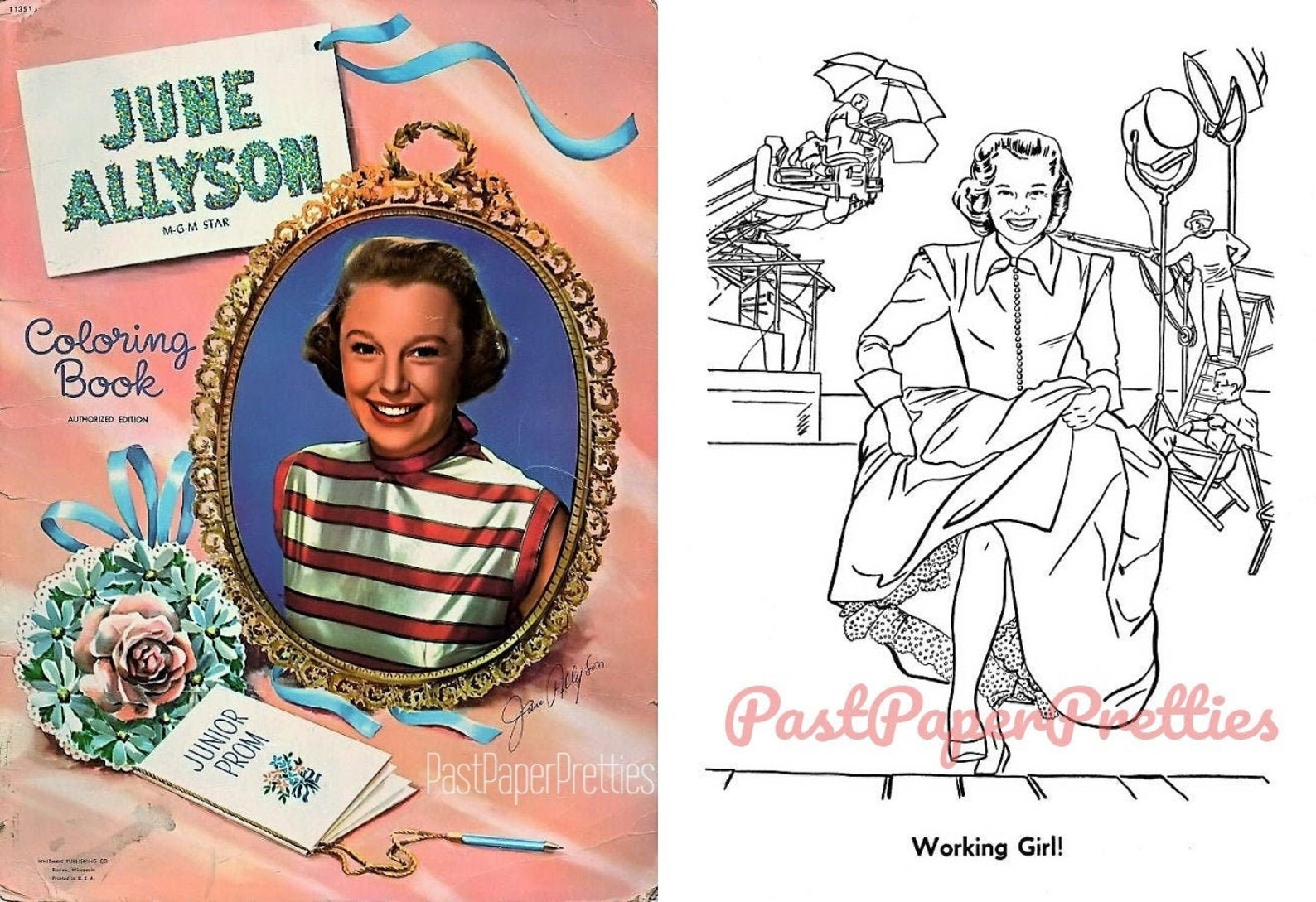 Vintage Printable Coloring Book Pages June Allyson Movie Star | Etsy