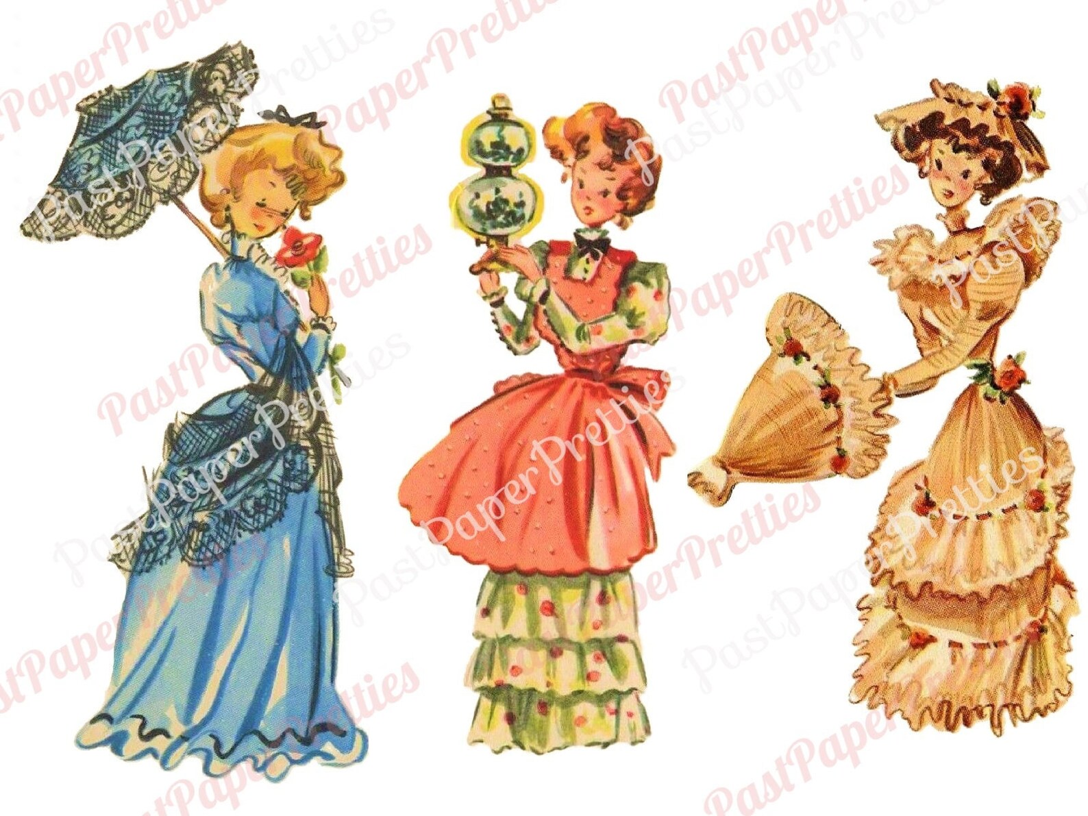 Vintage Pretty Victorian Ladies Printable Collage Sheet Images PDF ...