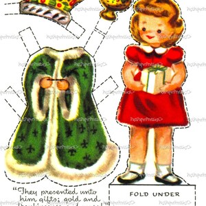 Vintage Christmas Paper Dolls School Children Nativity Christmas Play ...