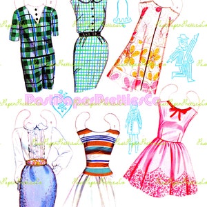 Vintage Boutique Paper Dolls Sixties Fashion Models 1968 PDF Printable ...