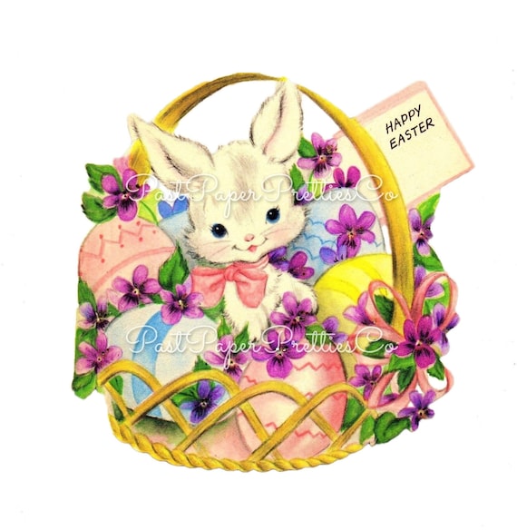 Vintage Easter Basket Clipart