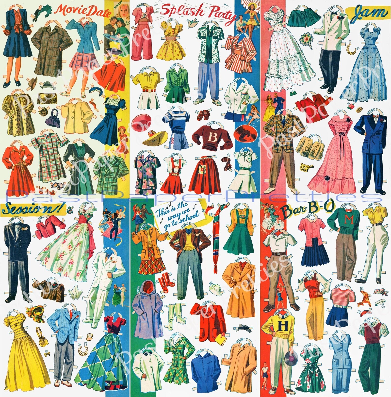 Vintage Paper Dolls Sub Debs Teenage Life C. 1941 Printable PDF Instant ...