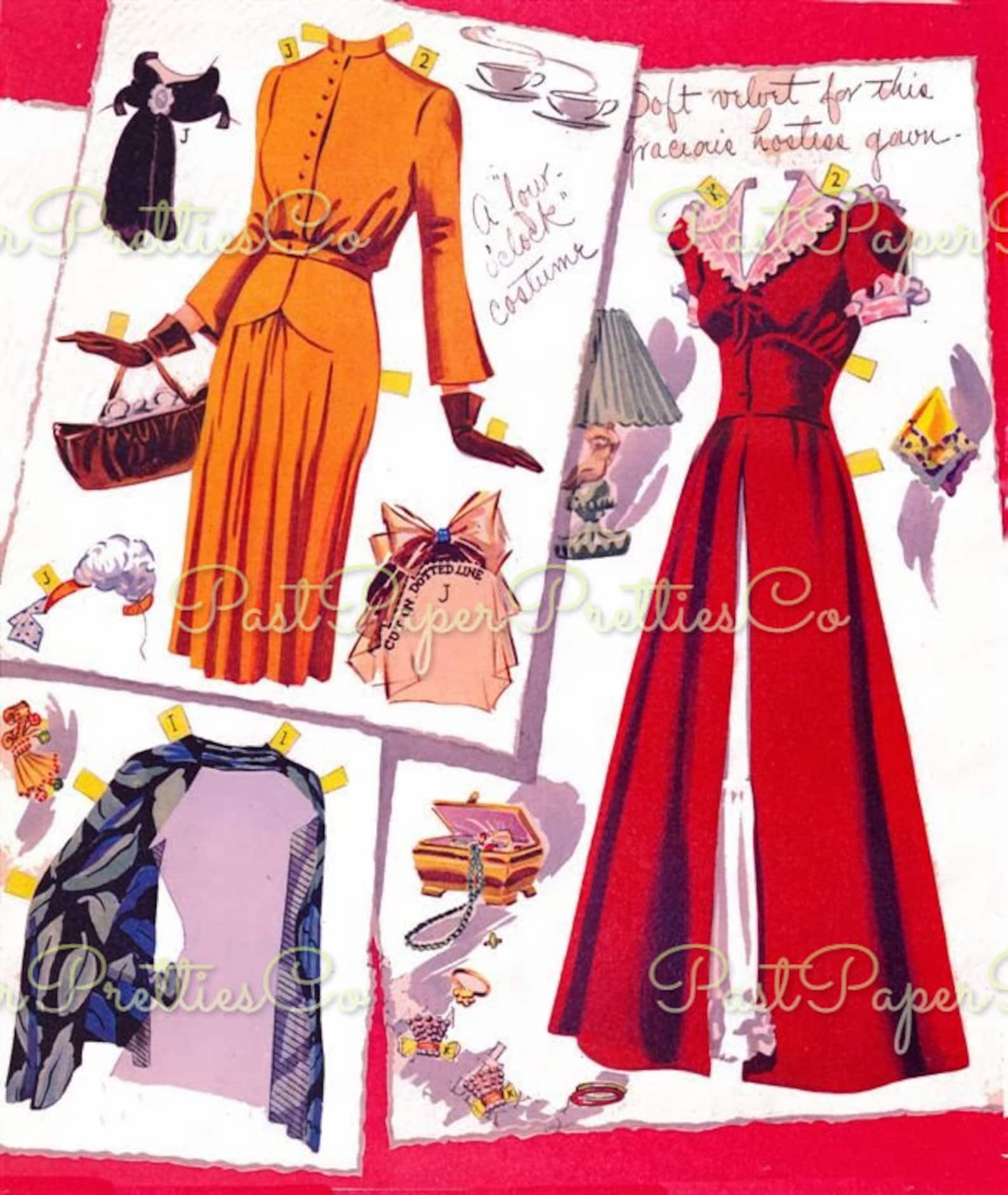 Vintage Paper Dolls Betty Field Movie Star 1943 Printable PDF Instant ...
