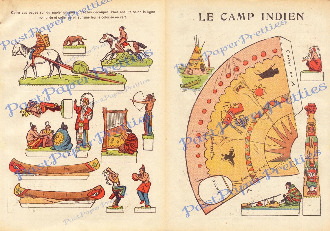 Vintage Native American Paper Doll Printable Cut Outs Indian Camp ...