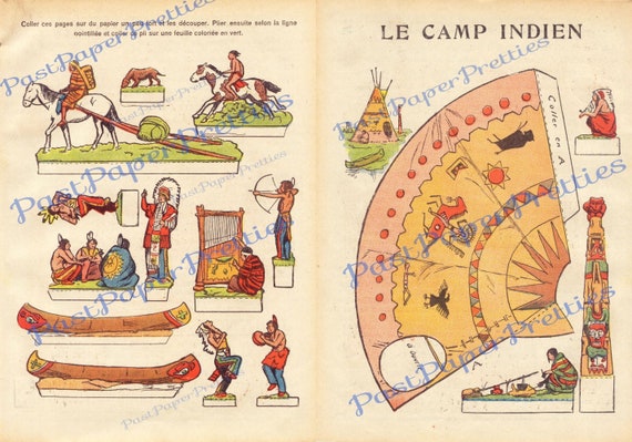 Vintage Native American Paper Doll Printable Cut Outs Indian - Etsy