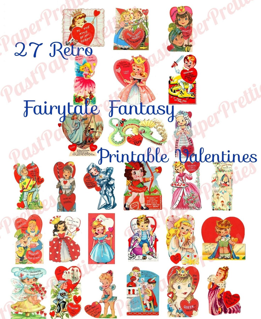 27 Vintage Fairytale Fantasy Valentine Cards Images King Queen Prince ...