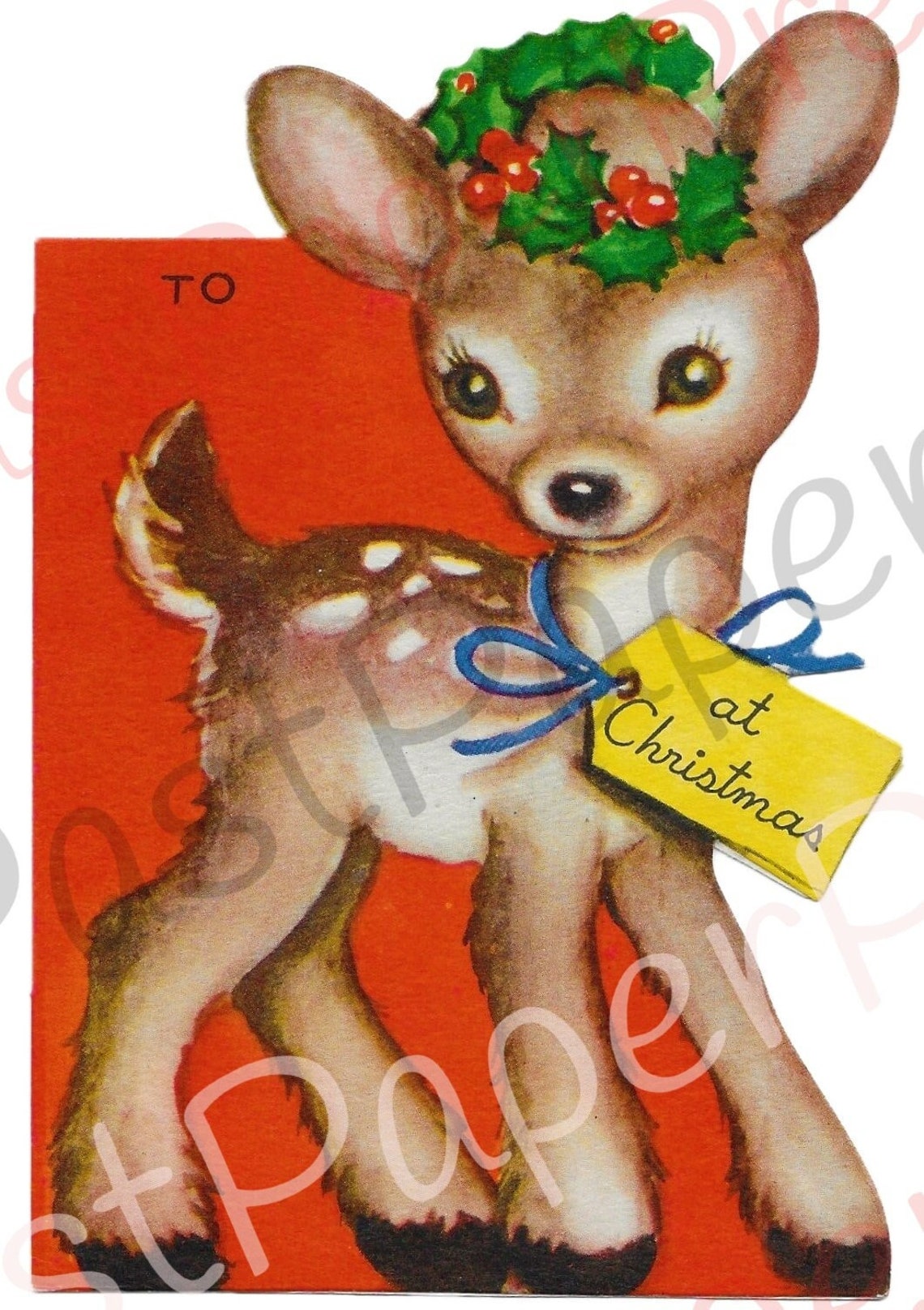 Vintage Printable Christmas Retro Reindeer Collage Sheet & | Etsy