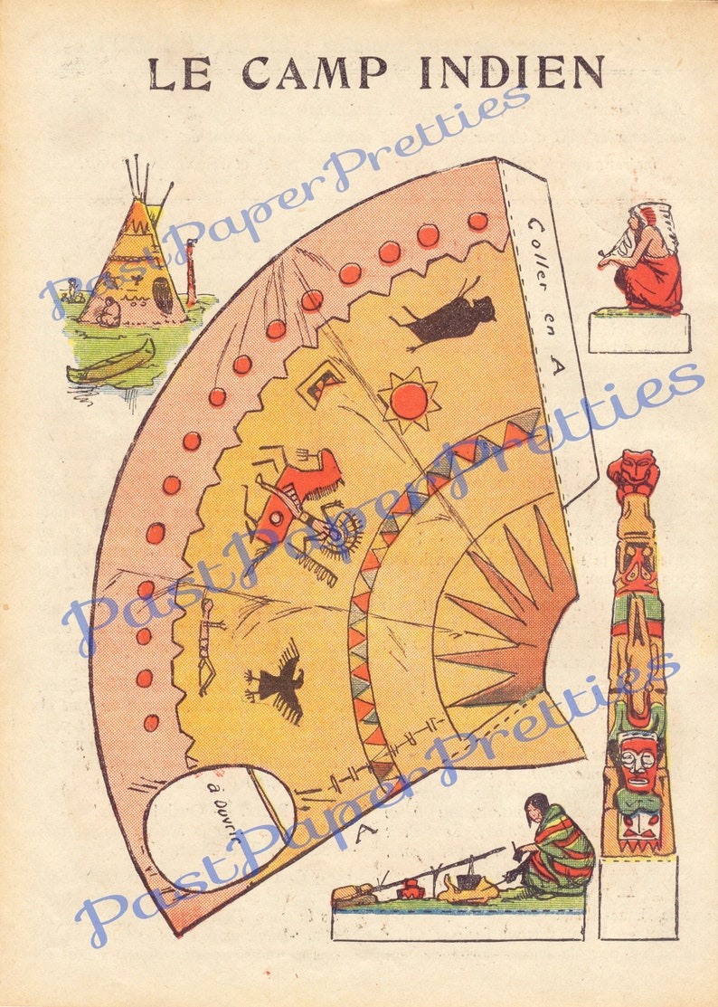 Vintage Native American Paper Doll Printable Cut Outs Teepee Camp ...