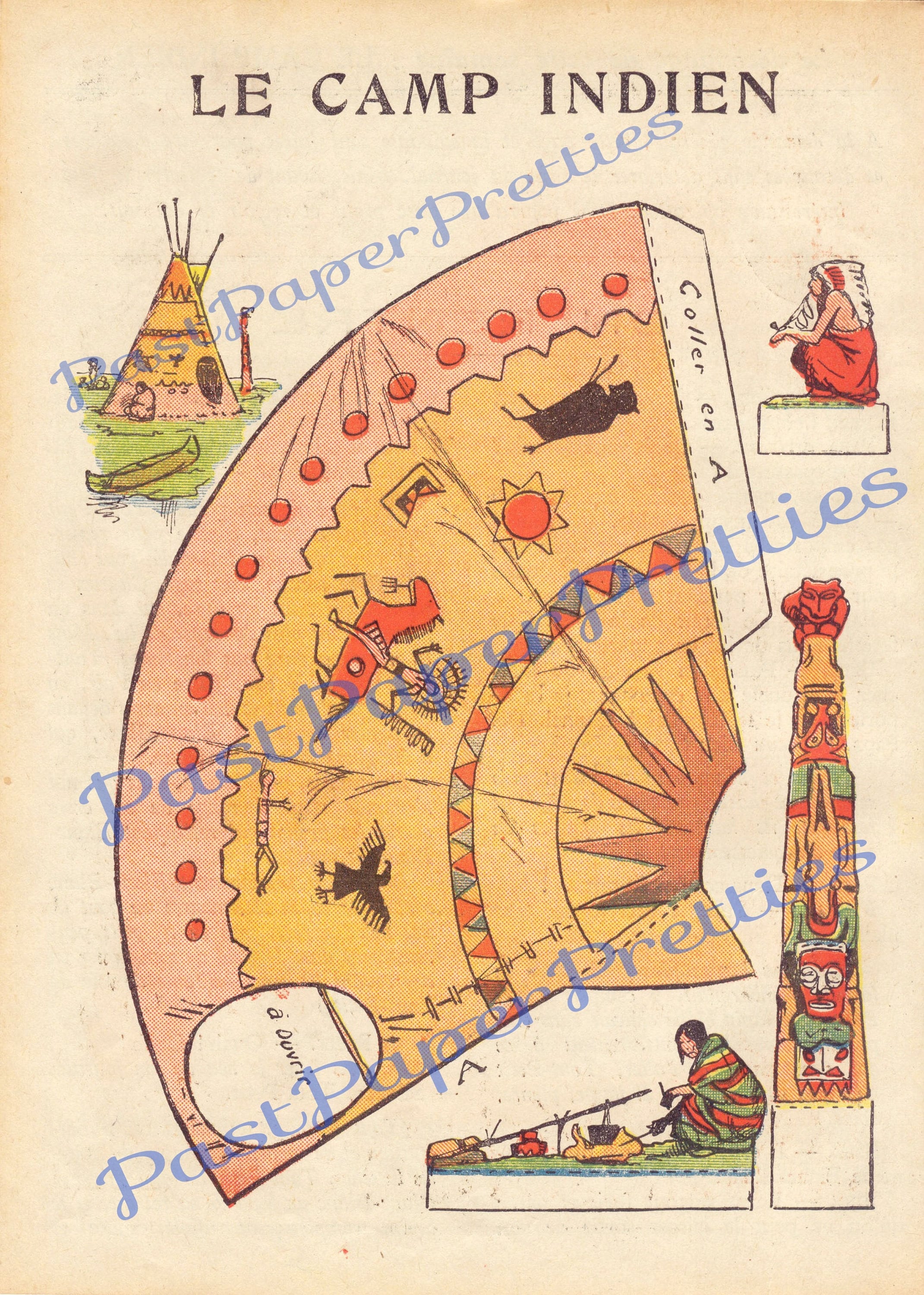 Vintage Native American Paper Doll Printable Cut Outs Teepee Camp ...