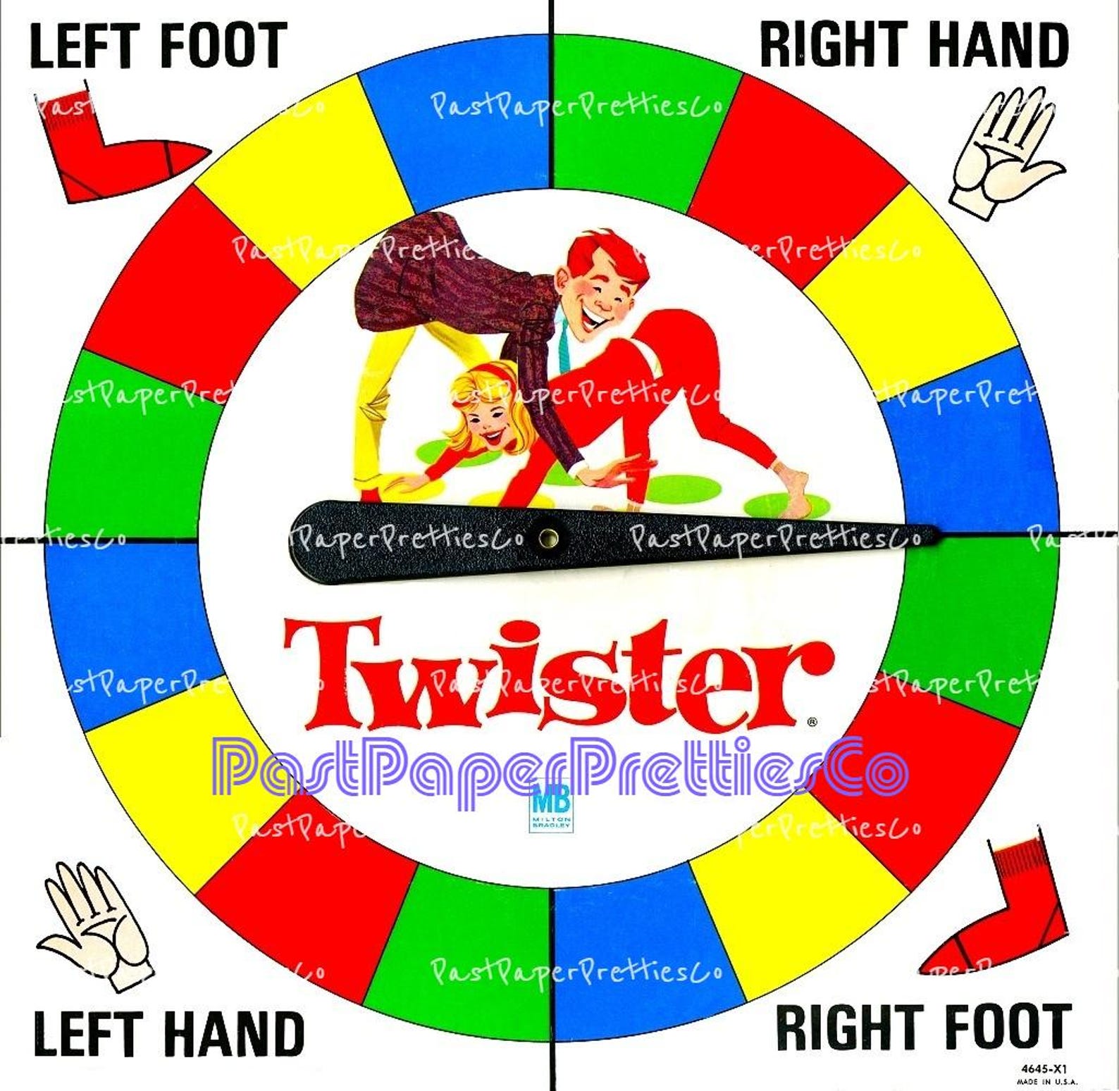 Vintage Printable Retro Twister Board Game Spinner 1966 PDF Instant ...