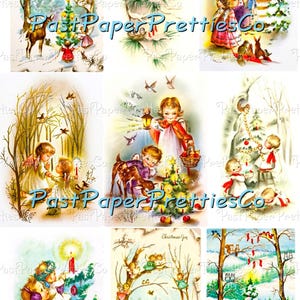 Vintage Printable Christmas Forest Friends Card 108 Images Collage ...