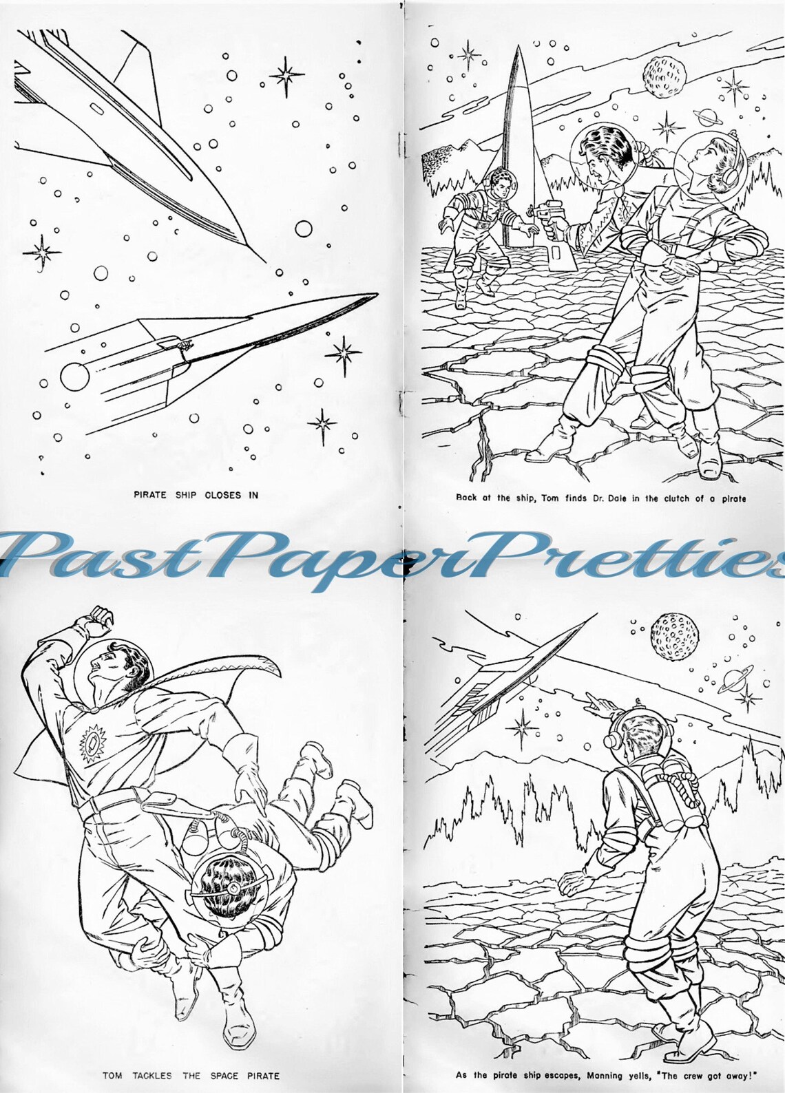 Vintage Printable Sci Fi Coloring Book Pages Tom Corbett Space - Etsy