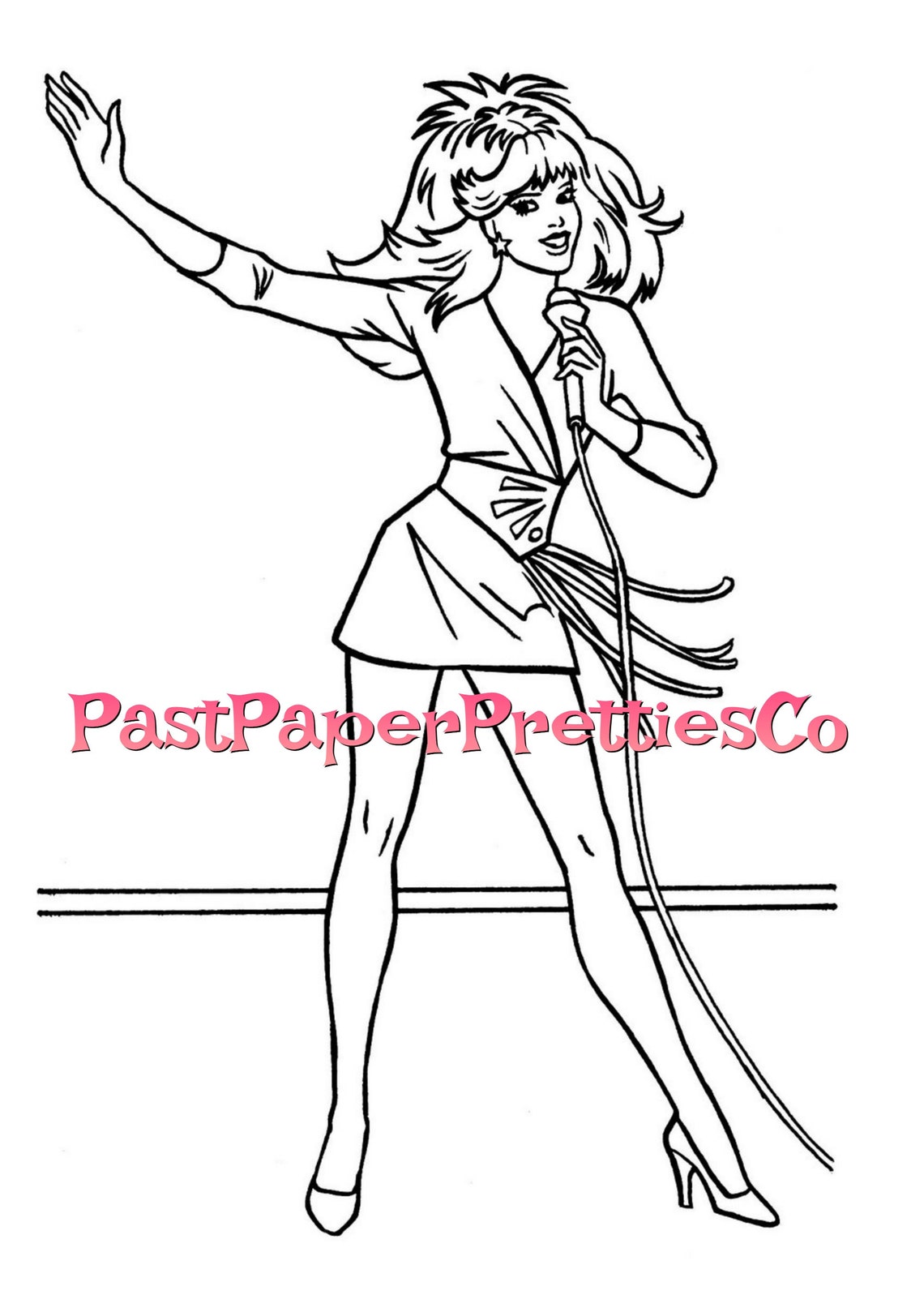 Vintage Jem and the Holograms Giant Coloring Book 1985 Printable PDF ...
