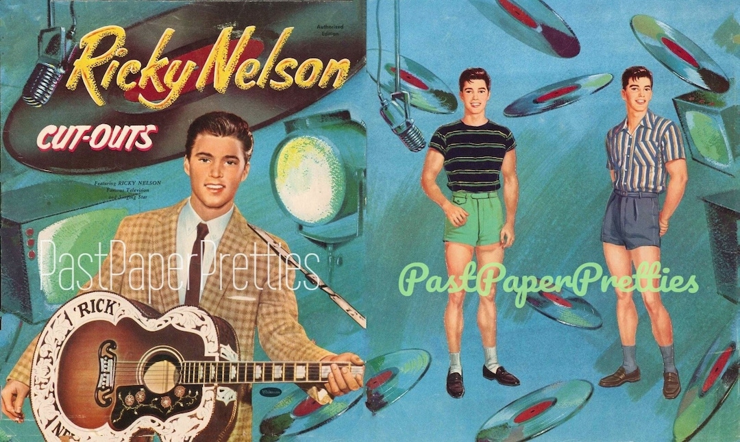 Vintage Paper Dolls Set Ricky Nelson Cut-outs 1959 Printable PDF ...