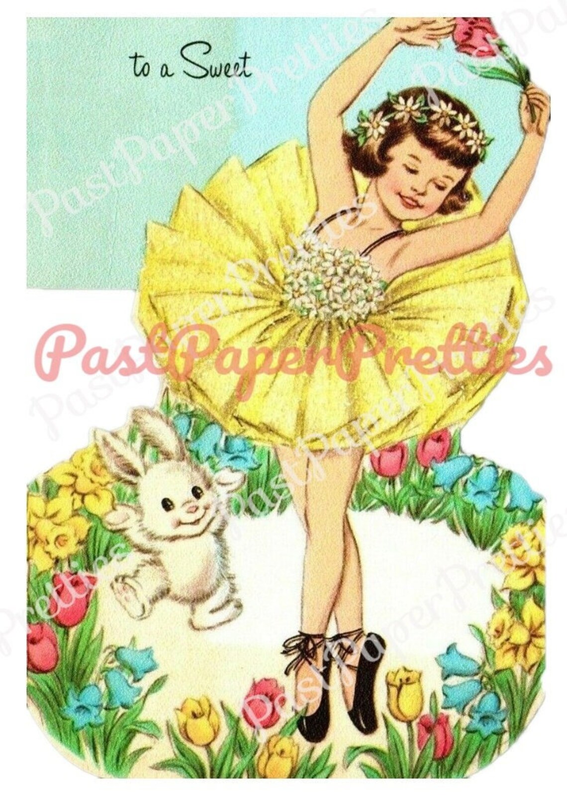 Vintage Printable Easter Clipart Pretty Girl Ballerina Dancing - Etsy ...