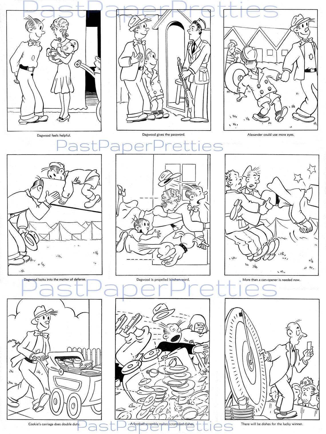 Vintage Printable Coloring Book Pages Blondie Paint Book C. - Etsy