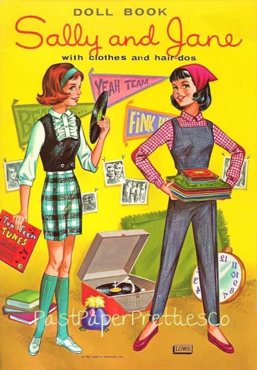 Vintage Paper Dolls Sally and Jane With Clothes and Hair-dos 1964 ...