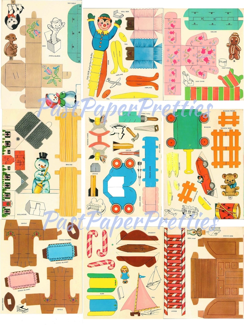 Vintage Printable Paper Dolls Santas Workshop Christmas Paper - Etsy