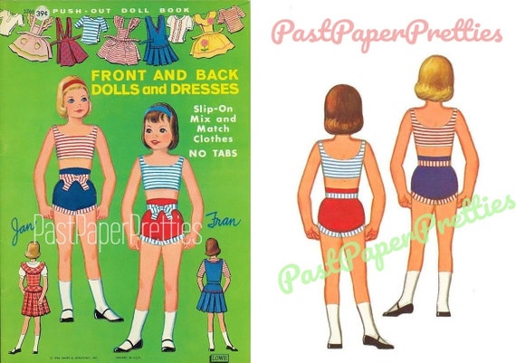 Vintage Paper Dolls Front and Back Dolls and Dresses C. 1964 - Etsy