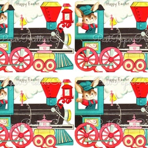 Vintage Printable Easter Bunny Express Choo Choo Train Card Image C ...