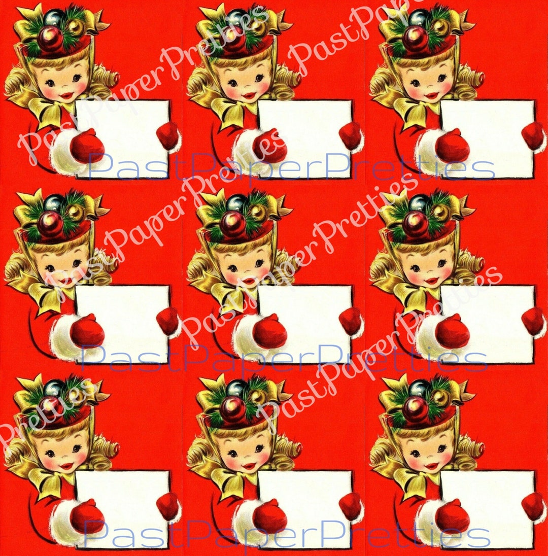 Vintage Printable Little Miss Merry Christmas Girl Fancy Hat Gift Tag ...