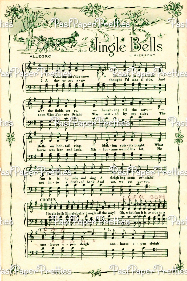 Vintage Printable Classic Christmas Carols Sheet Music 11 Old - Etsy