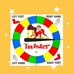 Vintage Printable Retro Twister Board Game Spinner 1966 PDF Instant ...