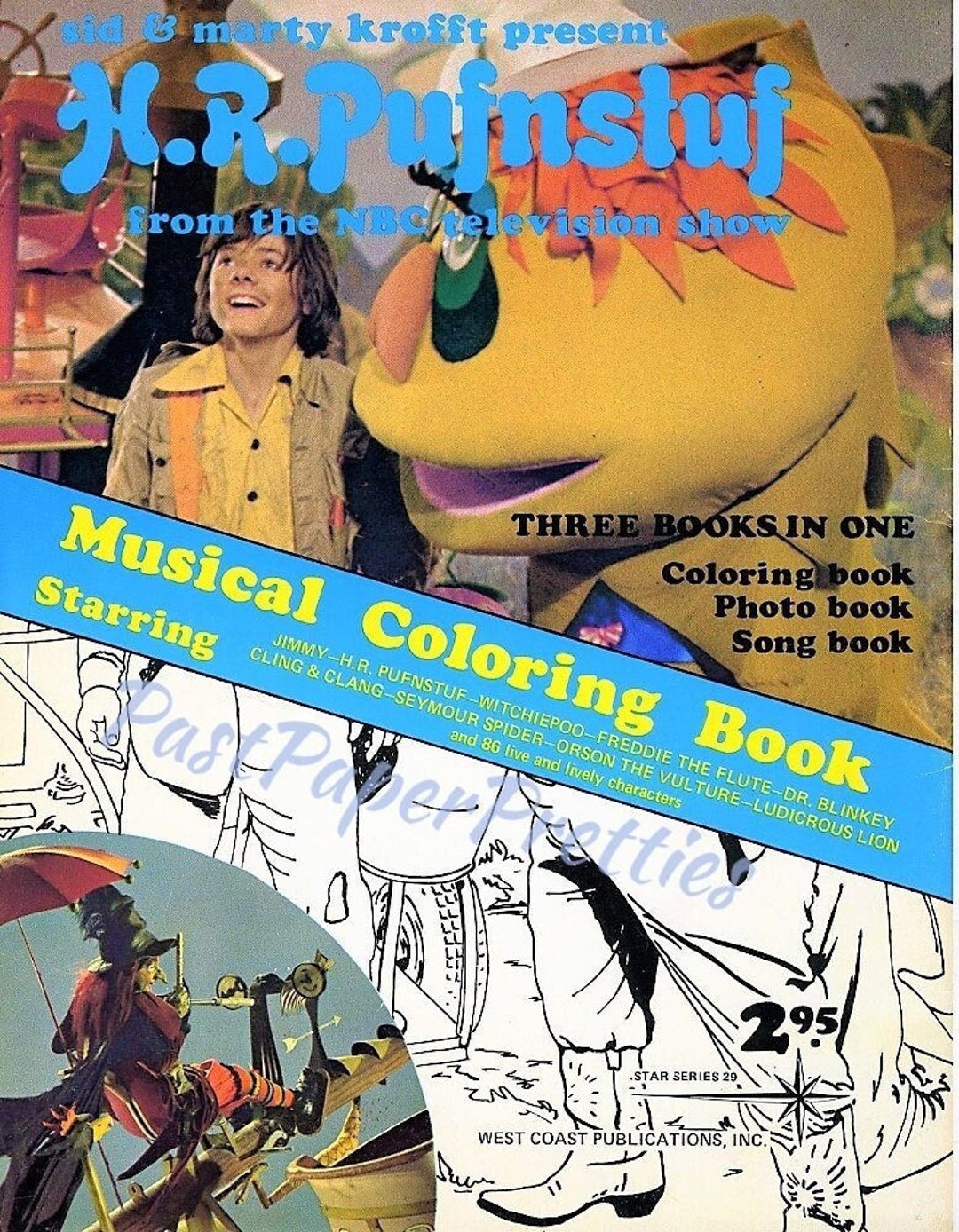 Vintage H.R. Pufnstuf Musical Coloring Book 1970 Printable PDF Instant ...