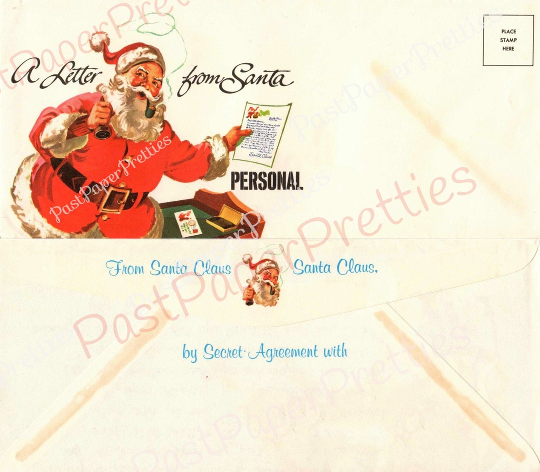 Vintage Printable Retro Letter From Santa Claus Plus Envelope PDF ...