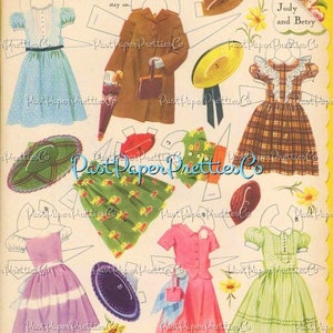 Vintage 17 Paper Dolls 1952 Printable PDF Instant Digital Download Lots ...
