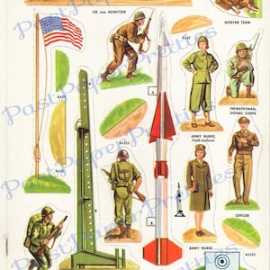 Vintage Paper Toy Soldiers 1957 Army Men Printable Instant Digital ...